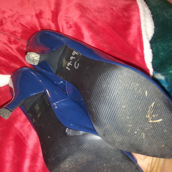Shoes | Midnight Blue Open Toe Heel | Poshmark